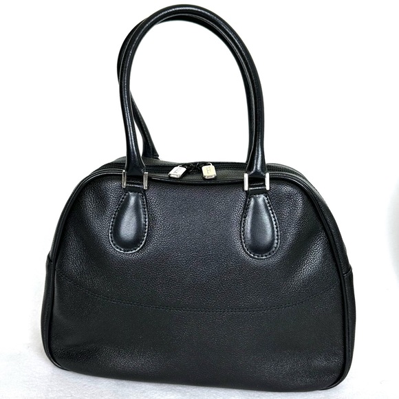 Furla | Bags | Furla Luxury Black Leather Bowling Bag Classic Timeless ...